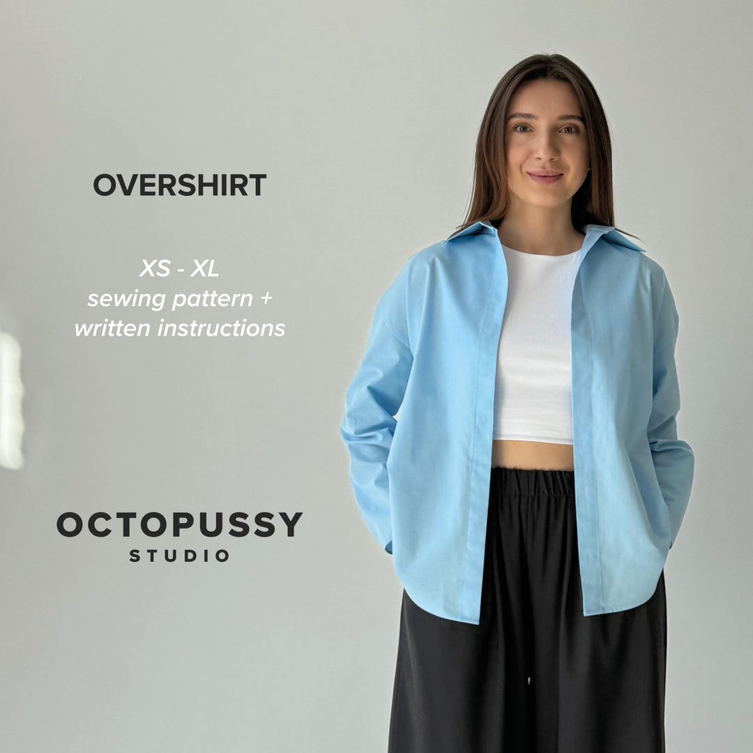Overshirt Sewing Pattern | Printable PDF | Sizes XS–XL | Octopussy ...