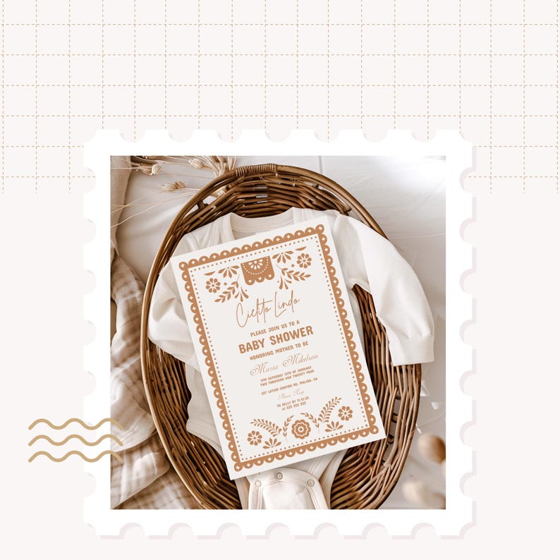 Brown Cielito Lindo Baby Shower Invitation Set, Editable Mexican Theme ...