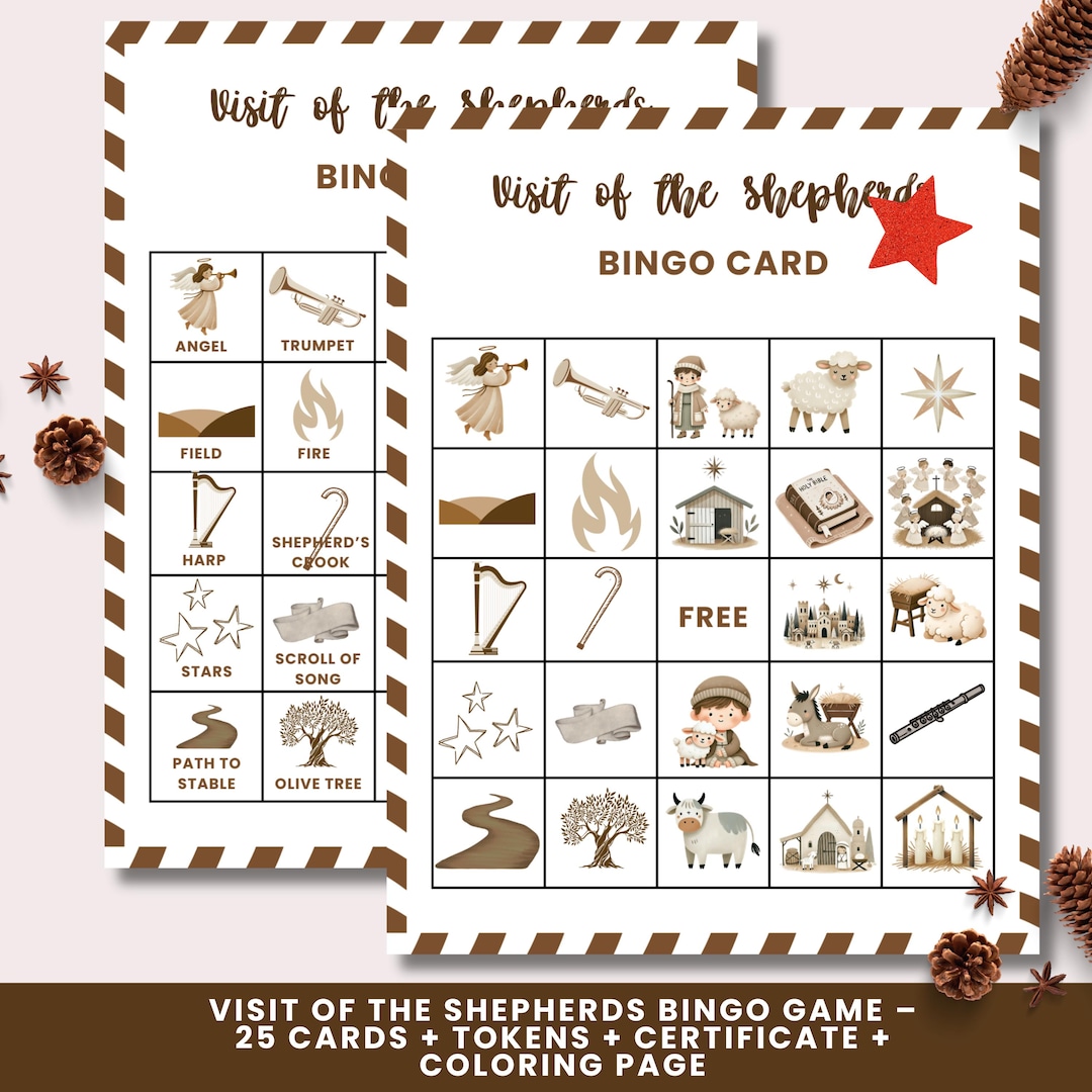 The Visit of the Shepherds Bingo Game | Editable Canva Template + PDF ...