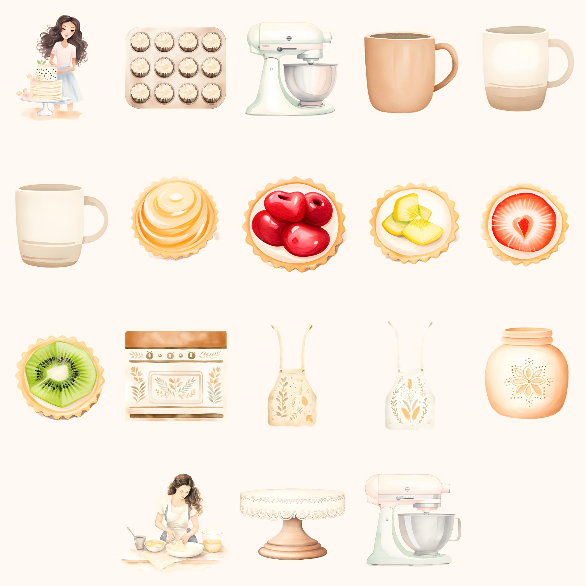 Baker Girl Clipart, Cute Baking Graphic, Digital Download for Crafts ...