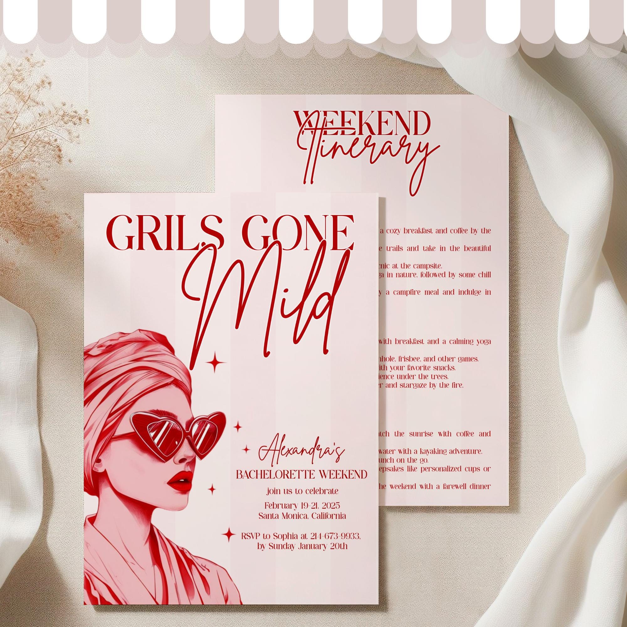 Bachelorette Invitations Spa Theme, Editable Template for Pamper ...