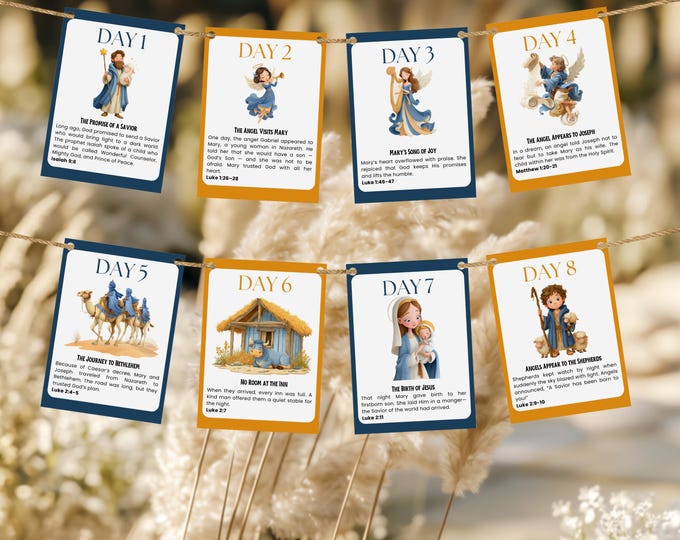 Nativity Story Advent Calendar for Kids | Cute Themed Printable Crafts ...