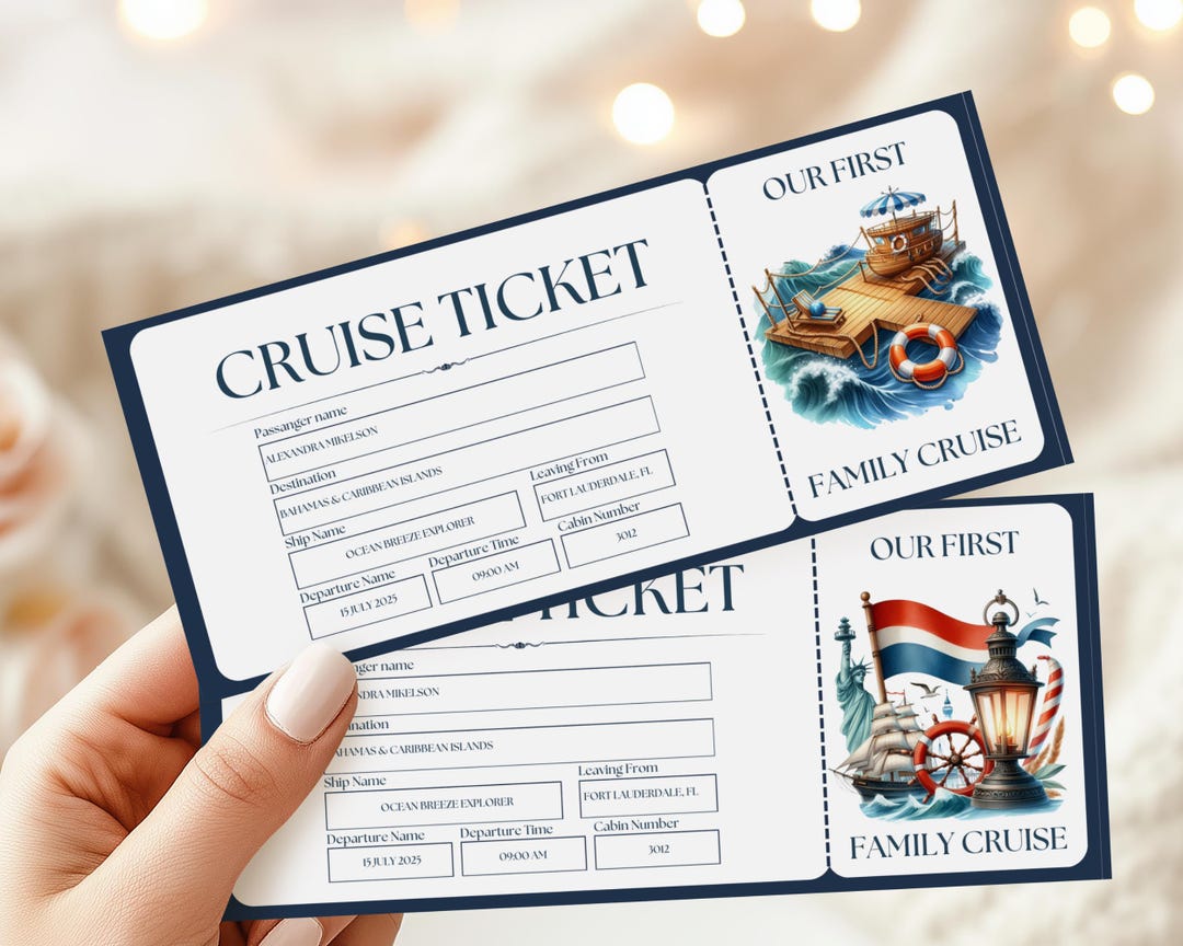 Editable First Family Trip Cruise Ticket Template - Etsy