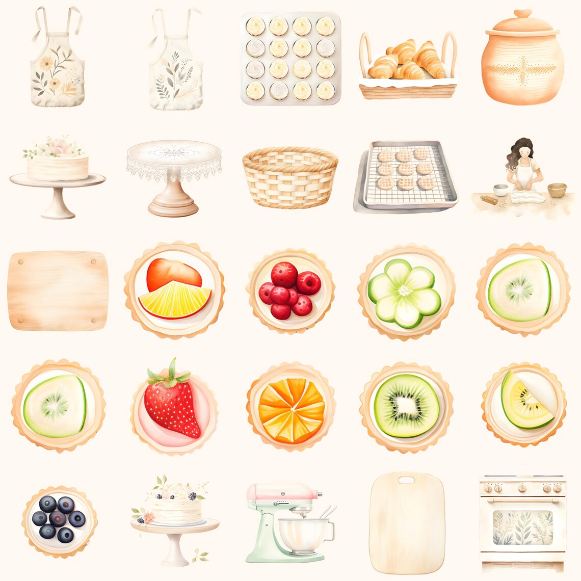 Baker Girl Clipart, Cute Baking Graphic, Digital Download for Crafts ...