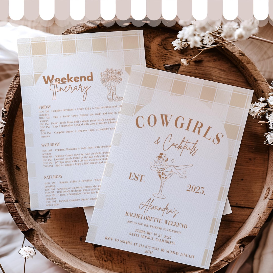 Cowgirls and Cocktails Bachelorette Invite, Editable Cowgirl Party ...
