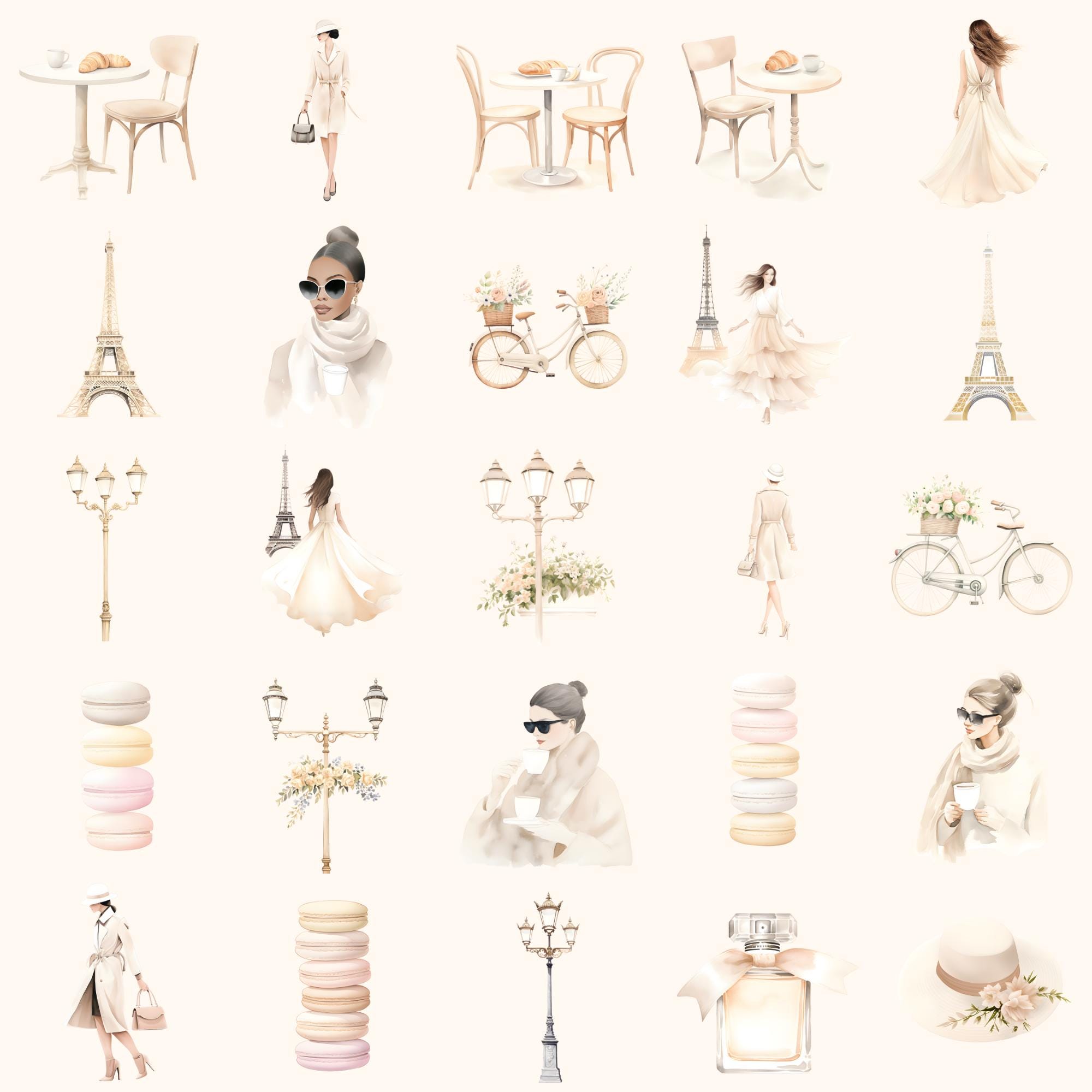 Paris Girls Clipart, Fashion Girl Clipart,watercolor Paris Girl Clipart ...