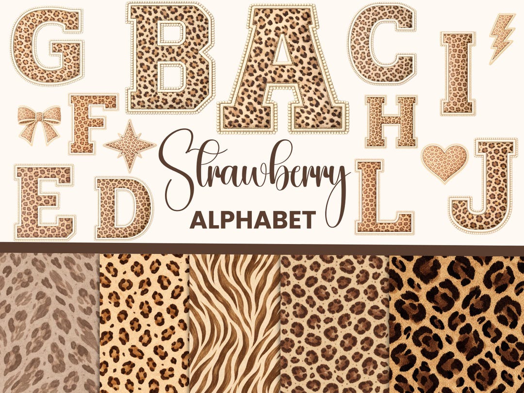 Leopard Doodle Letters Alphabet PNG Bundle (commercial Use) - Etsy