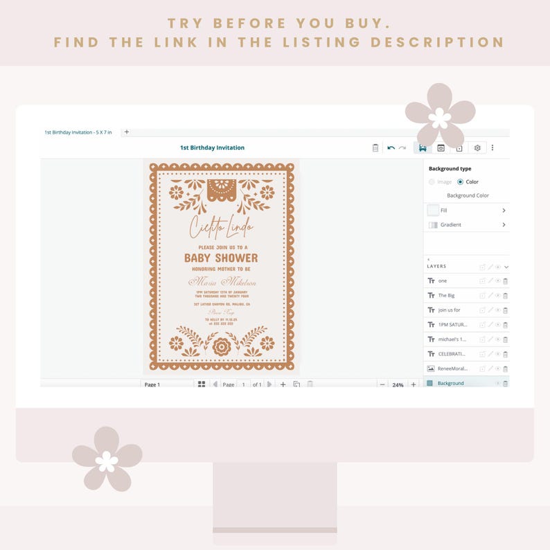 Brown Cielito Lindo Baby Shower Invitation Set, Editable Mexican Theme ...
