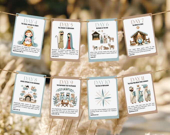 Nativity Story Advent Calendar for Kids | Cute Themed Printable Crafts ...