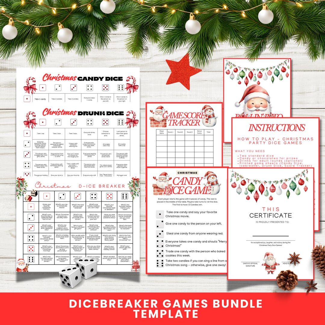 Editable Christmas Party Dice Games Bundle (printable) - Etsy