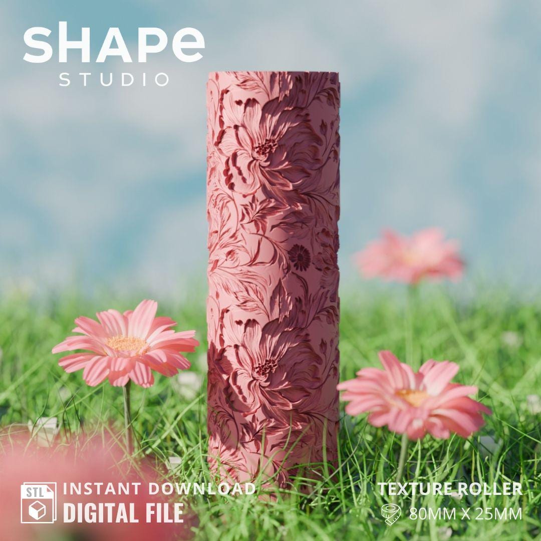 Floral Texture Roller STL: 3D Print Polymer Clay Tool (digital File) - Etsy