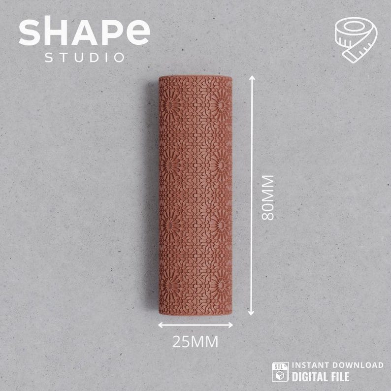 Moroccan II Texture Roller for Polymer Clay | Geometric Moroccan Tile ...