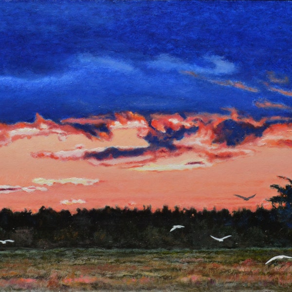 Oil Pastel Painting, Original Painting, Tree Painting, Landscape ...