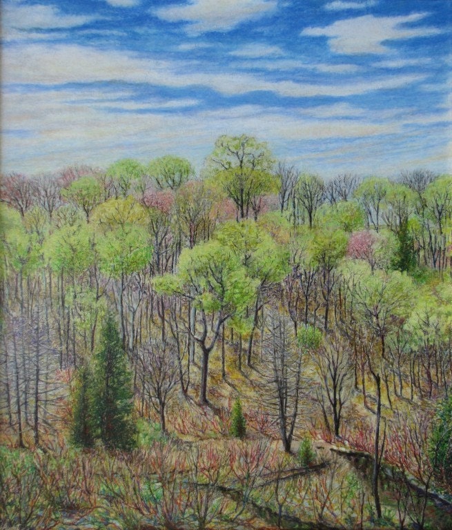 Large Painting, Oil Pastel Painting, Landscape Painting, Forest ...