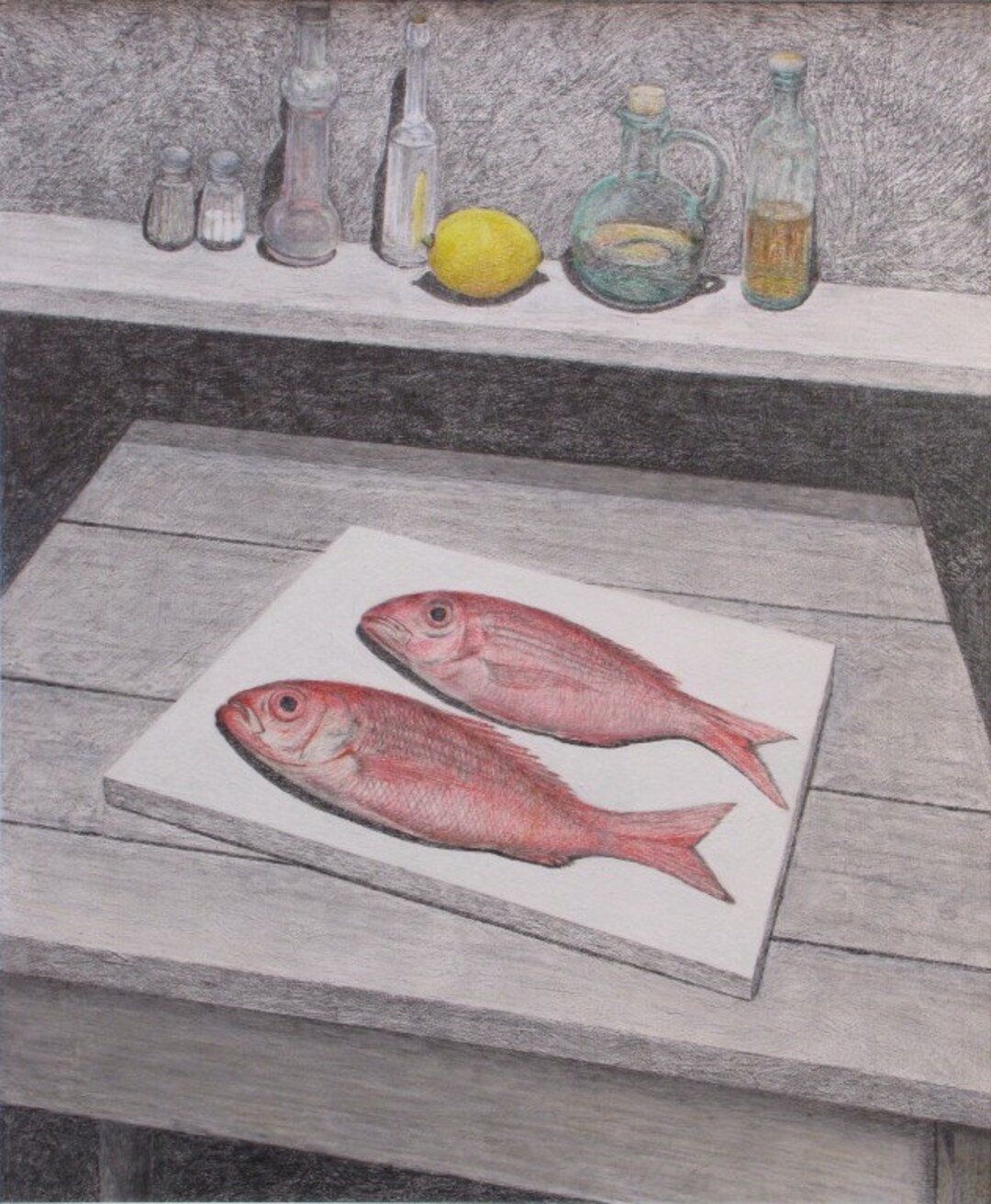 Original Pencil Drawing, Still Life Drawing, Fish Drawing, Jacques ...