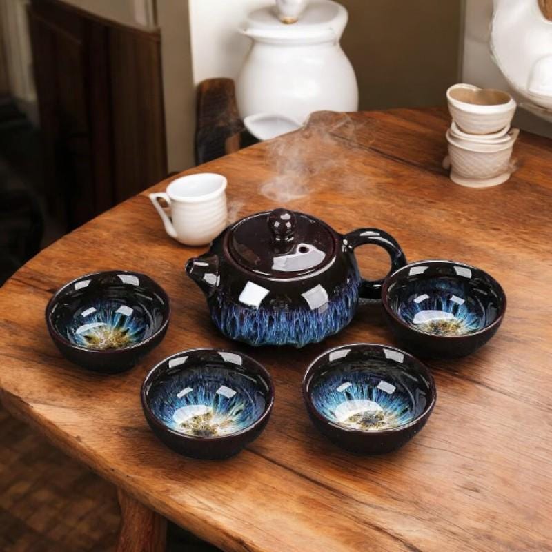 Black Tea Set - Etsy