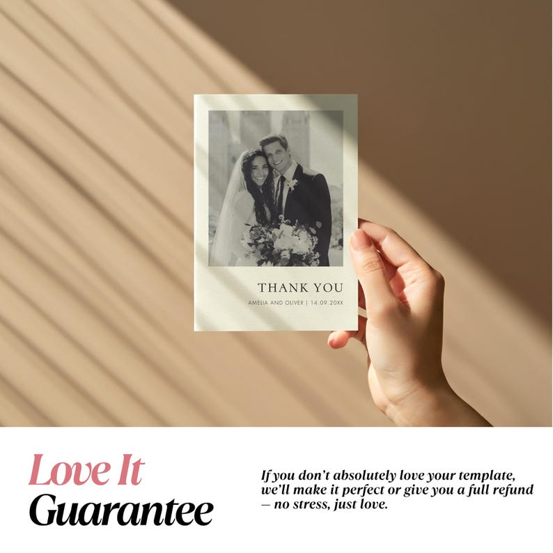 Folded Wedding Thank You Cards With Photo, Thank You Cards Wedding ...