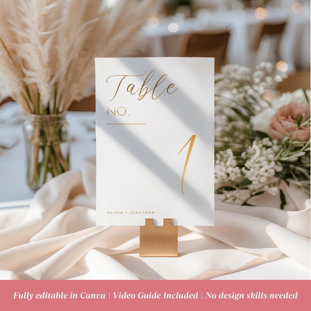 Gold Table Numbers for Wedding, Wedding Table Number Signs - Etsy