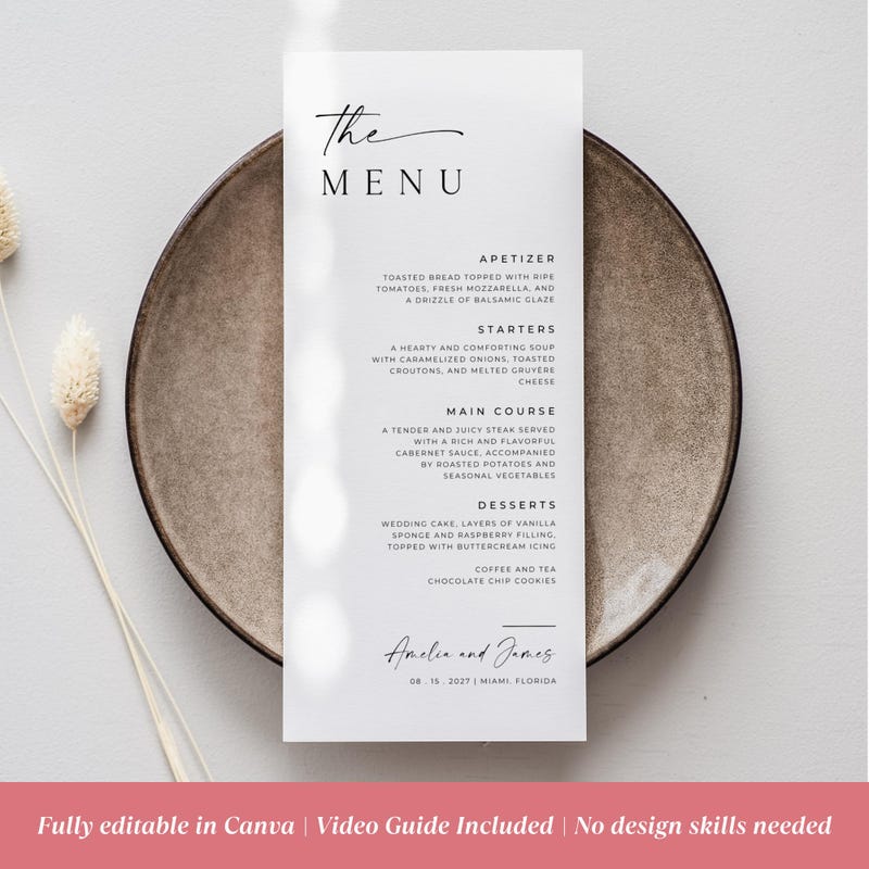 Personalized Menu Cards - Etsy