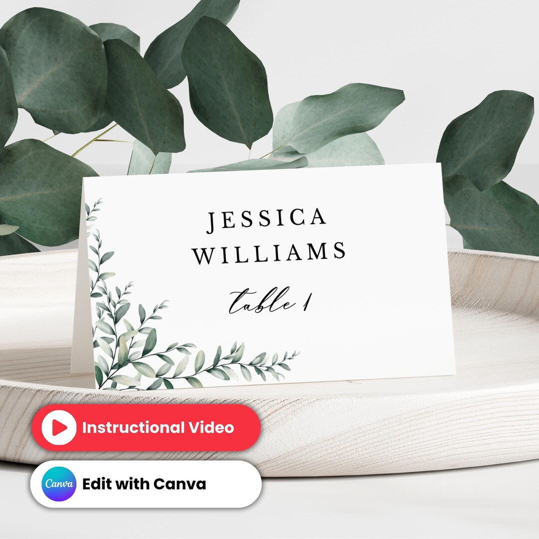 Wedding Place Card Template, Wedding Rehearsal Dinner Place Card ...