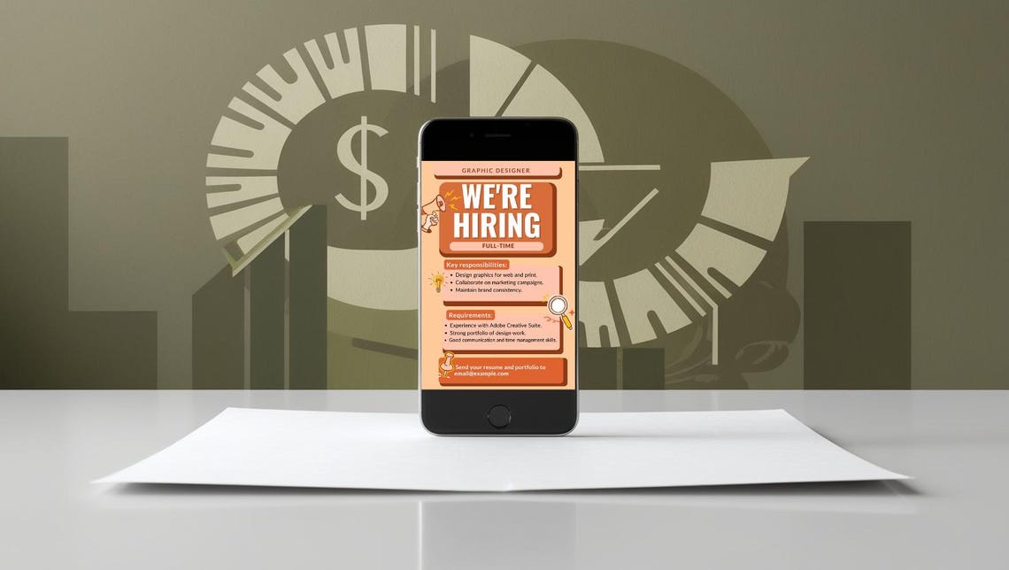 Customizable Job Hiring Poster Template | Editable Recruitment Flyer ...