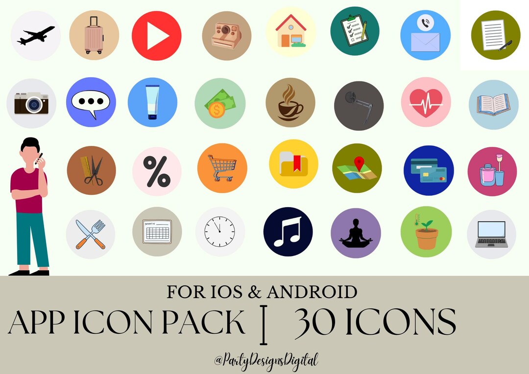 Minimalist App Icons Pack | 30 Aesthetic Icons for Ios & Android ...