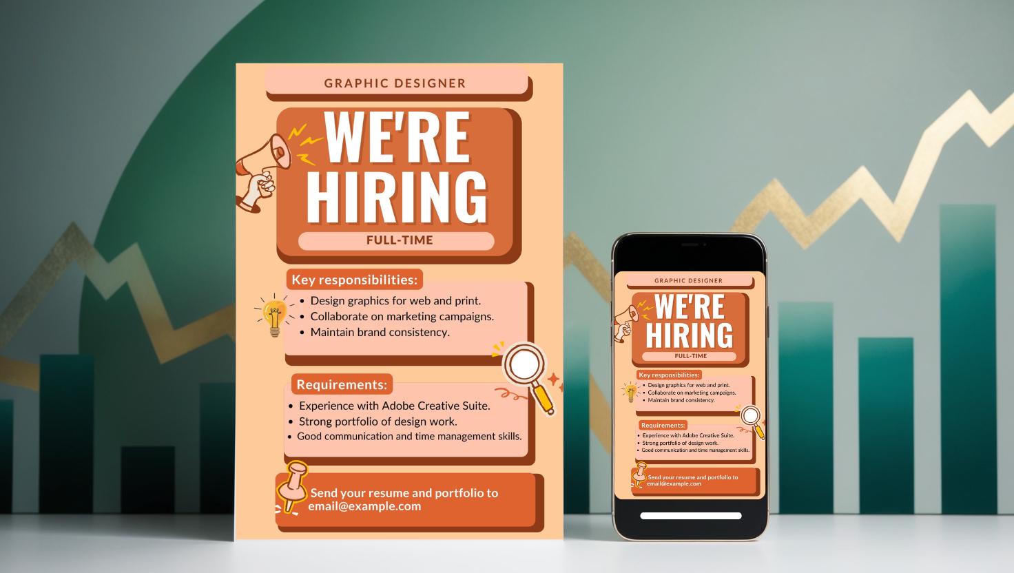 Customizable Job Hiring Poster Template | Editable Recruitment Flyer ...