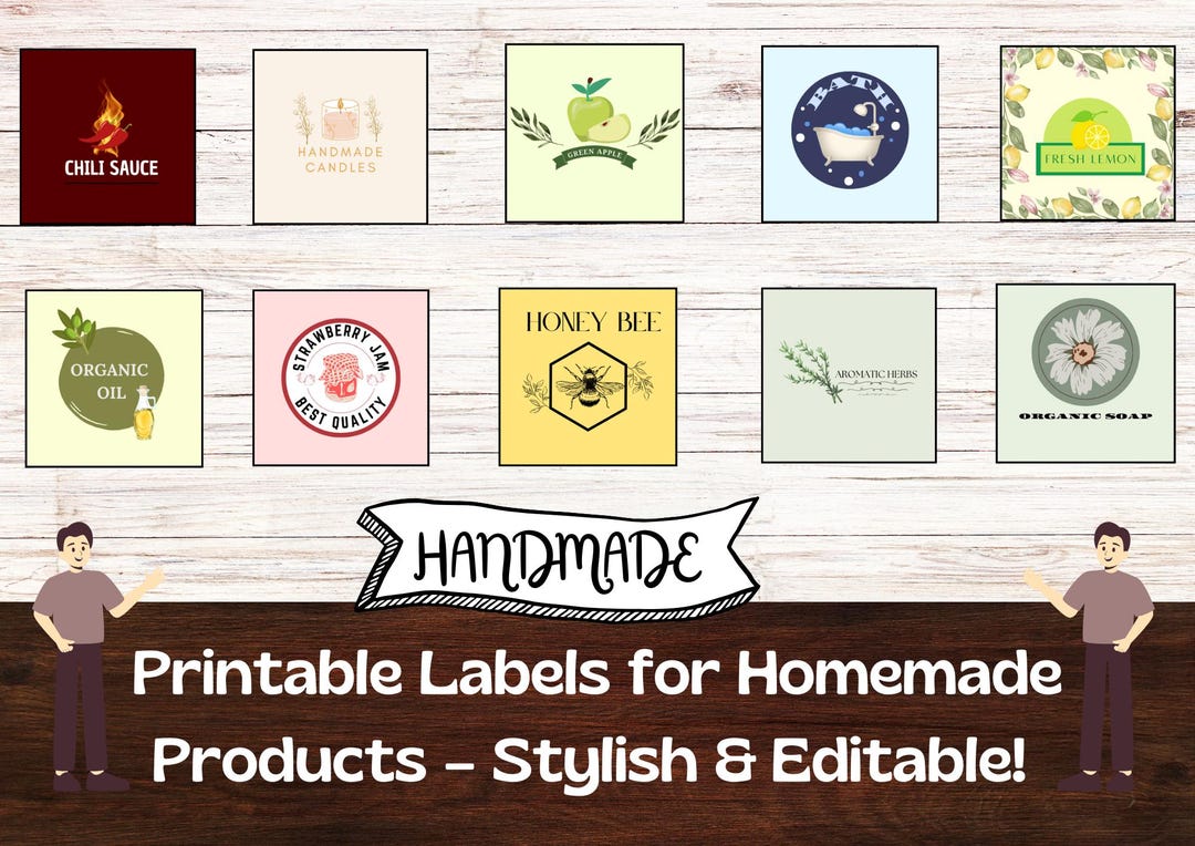 Printable Homemade Product Labels | Rustic & Modern Editable Tags | DIY ...