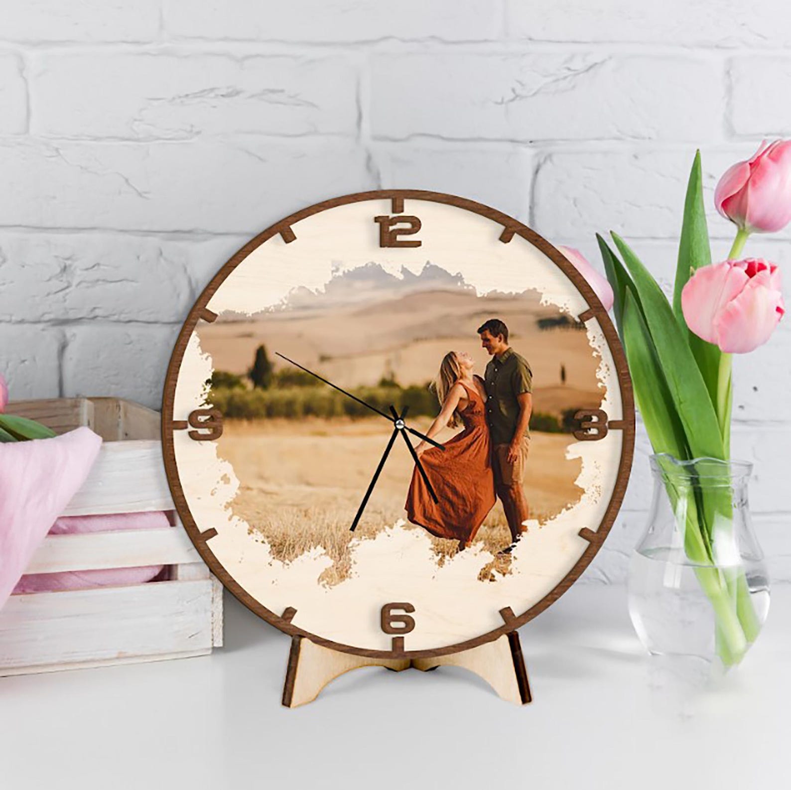 Personalized Photo Clock for Wall or Desk, Perfect Gift for Family and ...