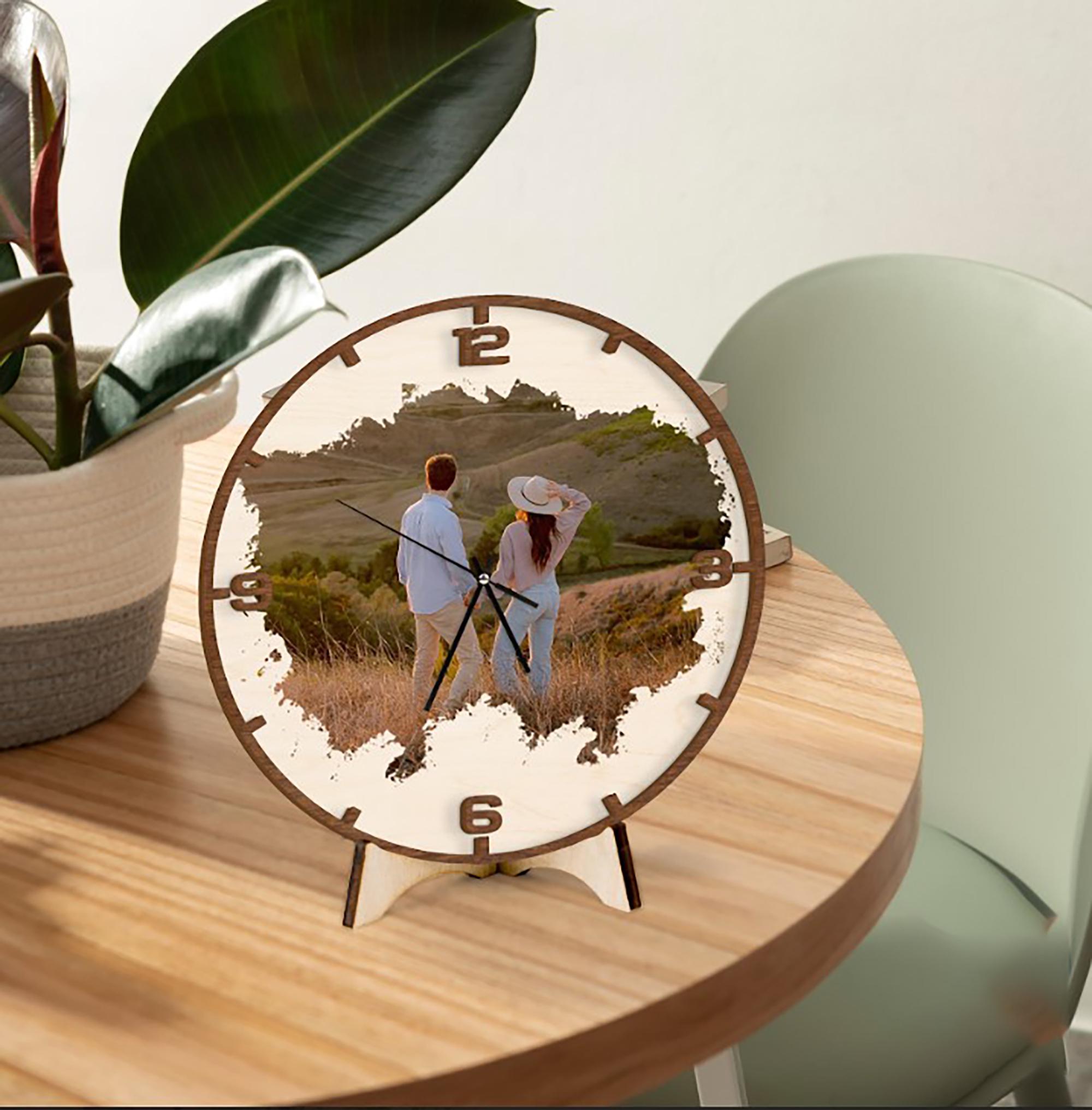 Personalized Photo Clock for Wall or Desk, Perfect Gift for Family and ...