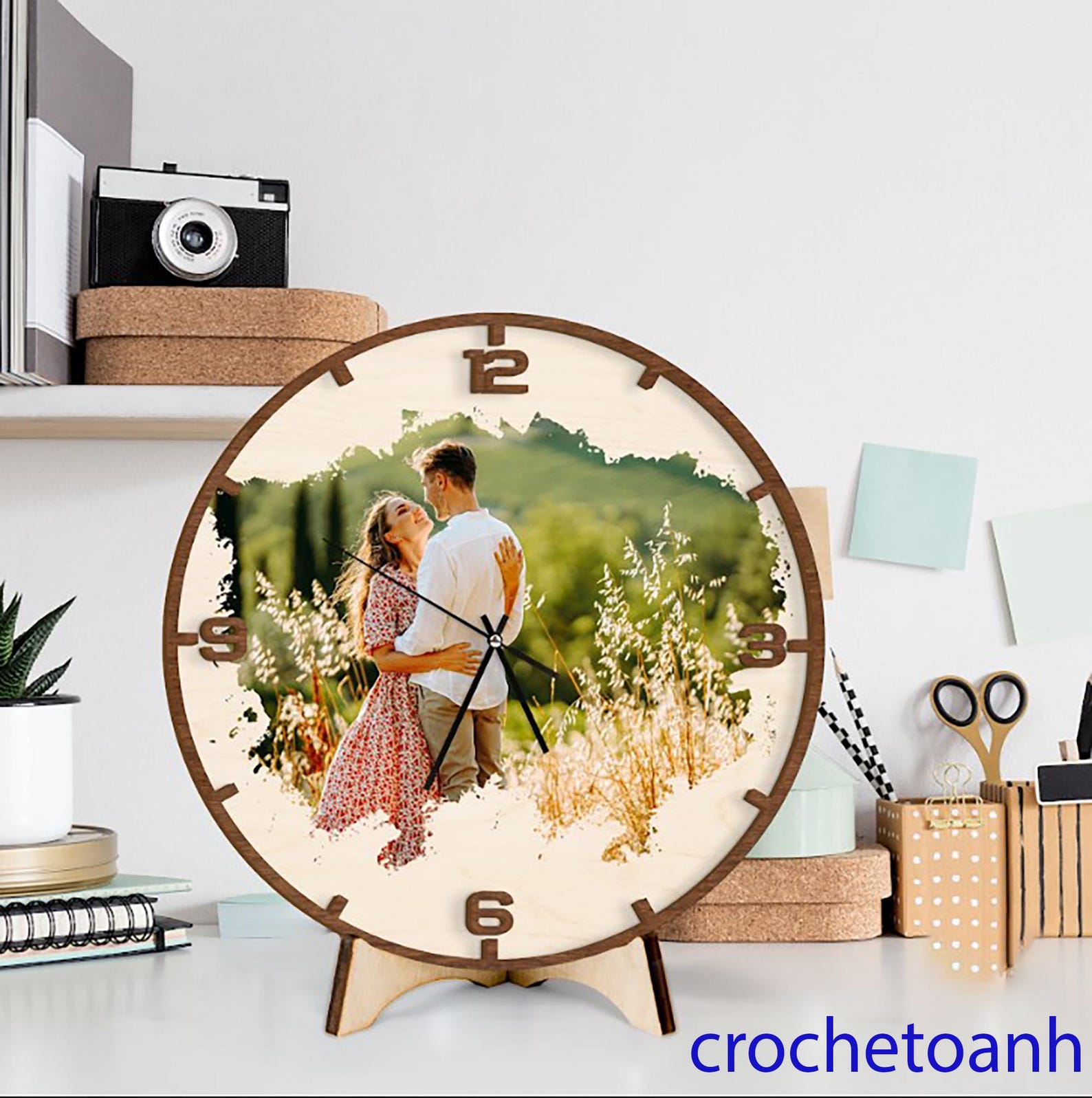 Personalized Photo Clock for Wall or Desk, Perfect Gift for Family and ...