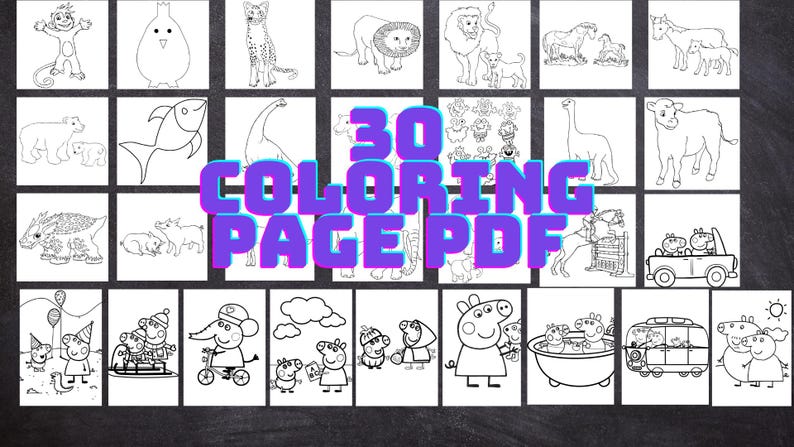 30 Fun Animal Coloring Pages for Kids Printable Digital Download for ...