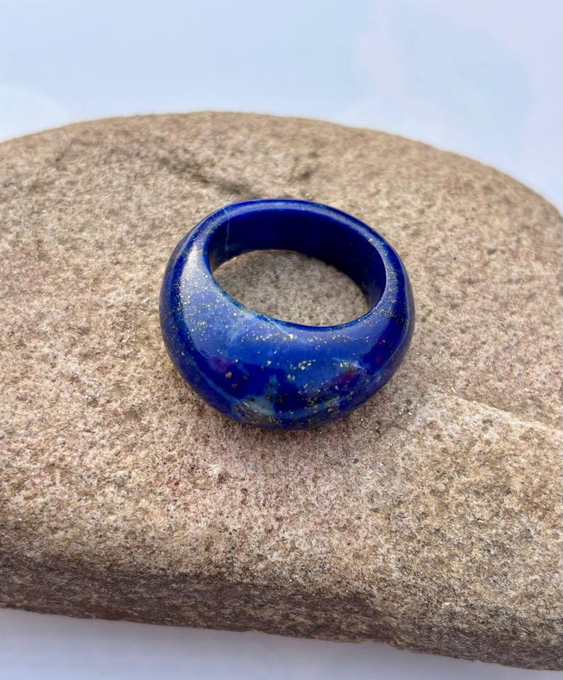 Handmade Lapis Lazuli Statement Ring: Natural Blue Gemstone - Etsy