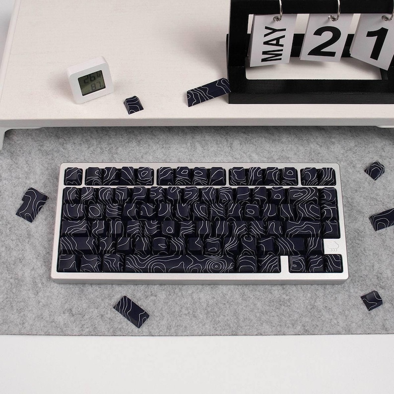 PBT Keycaps for Keyboard / Black Keycap Set / Cherry Profile Keycaps ...