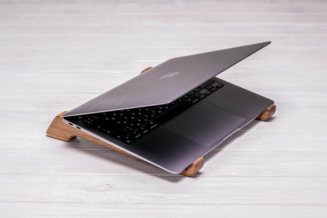 Personalized Wooden Laptop Stand / Wooden Laptop Riser for Desk / Wood ...