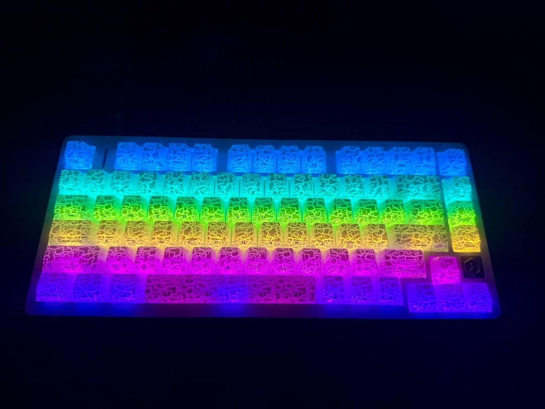 Keycap Set / Set of Clear Keycaps / PBT Keycaps / PBT Shine Through ...