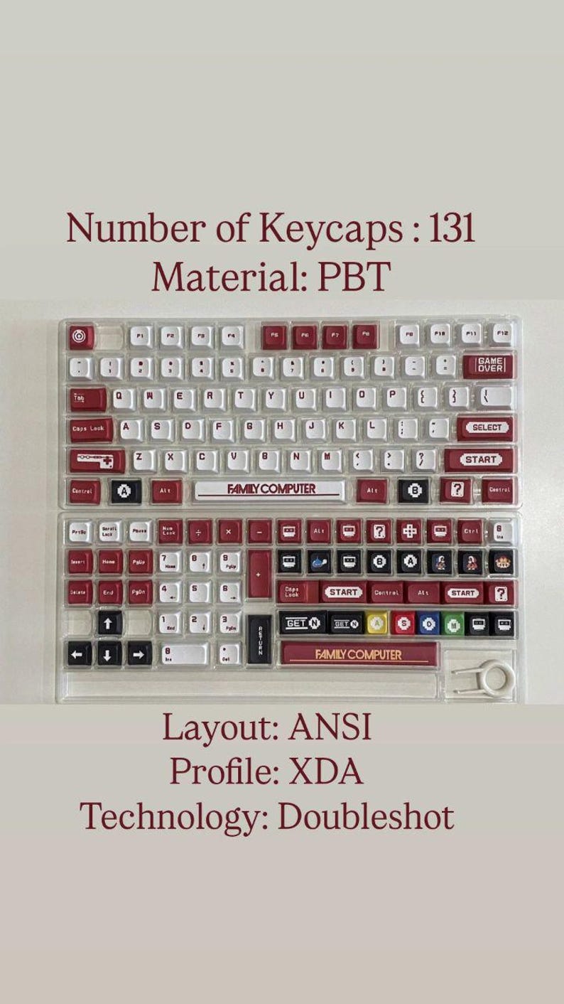 Custom PBT Keycap Set - Famicom Theme, 131 Game Key Caps, Artisan ...