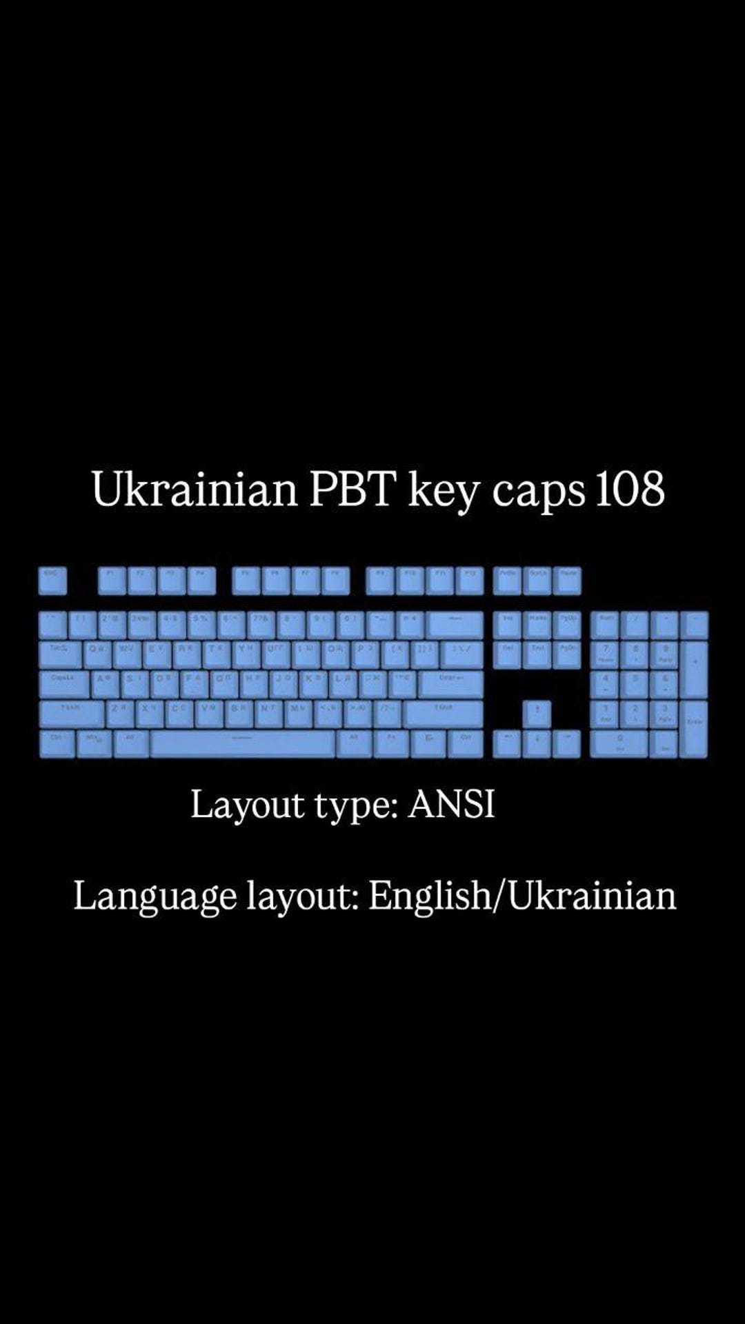 Custom Key Caps / Hator Ukrainian PBT Keycaps Set / Keycaps Set Blue Yellow Gray / PBT Keycaps ...