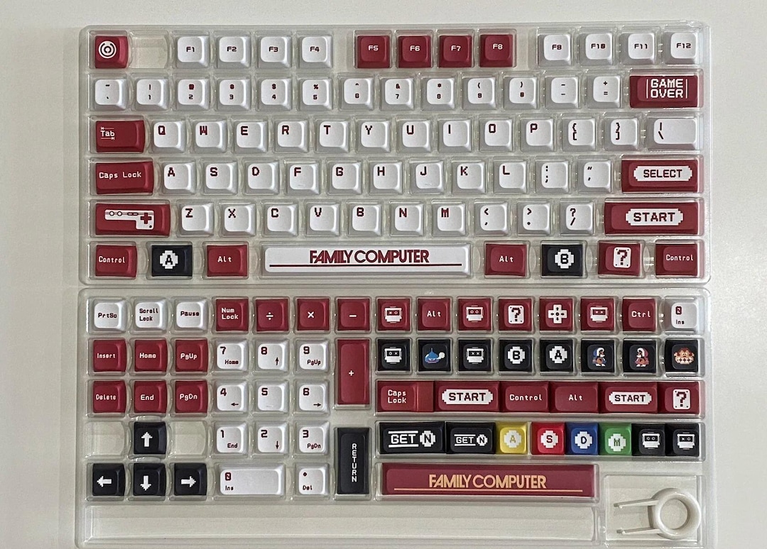 Custom PBT Keycap Set - Famicom Theme, 131 Game Key Caps, Artisan ...