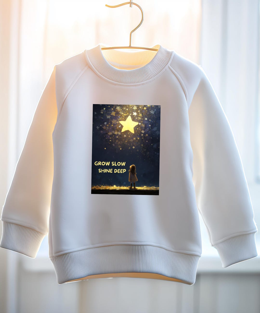 Kids Sweatshirt “grow Slow, Shine Deep” | Mindful Clothing for Children ...
