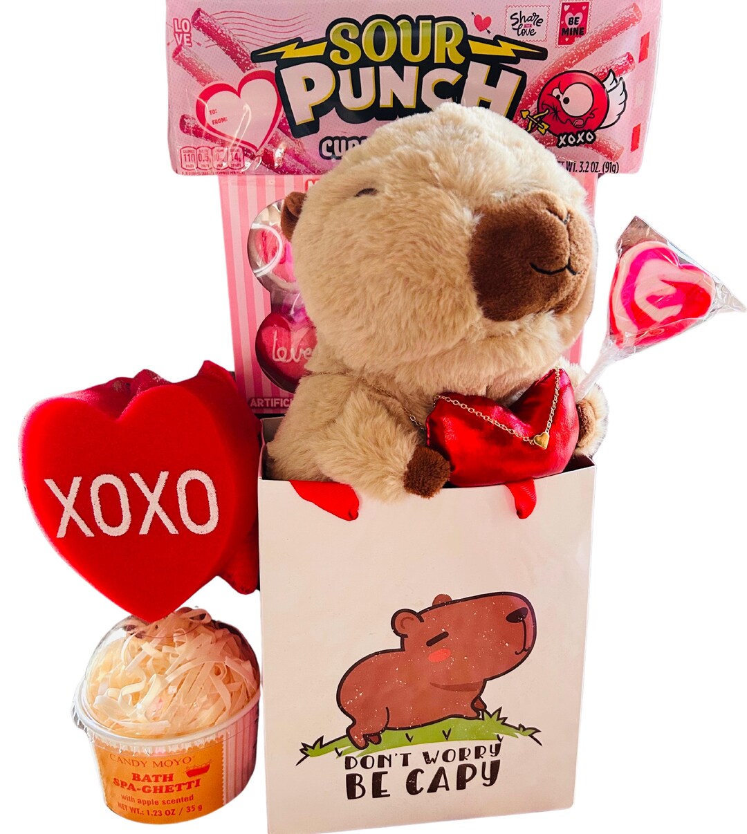 Capybara Don't Worry Be Capy or Puppy Love Valentine Set for Kids ...