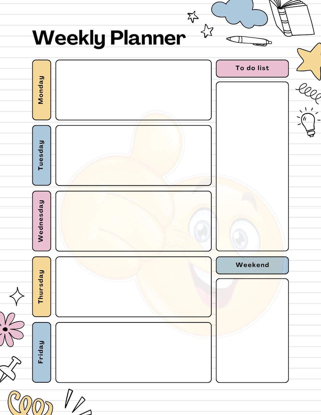 2025 Weekly Planner Printable | Full Week at a Glance PDF | Digital ...