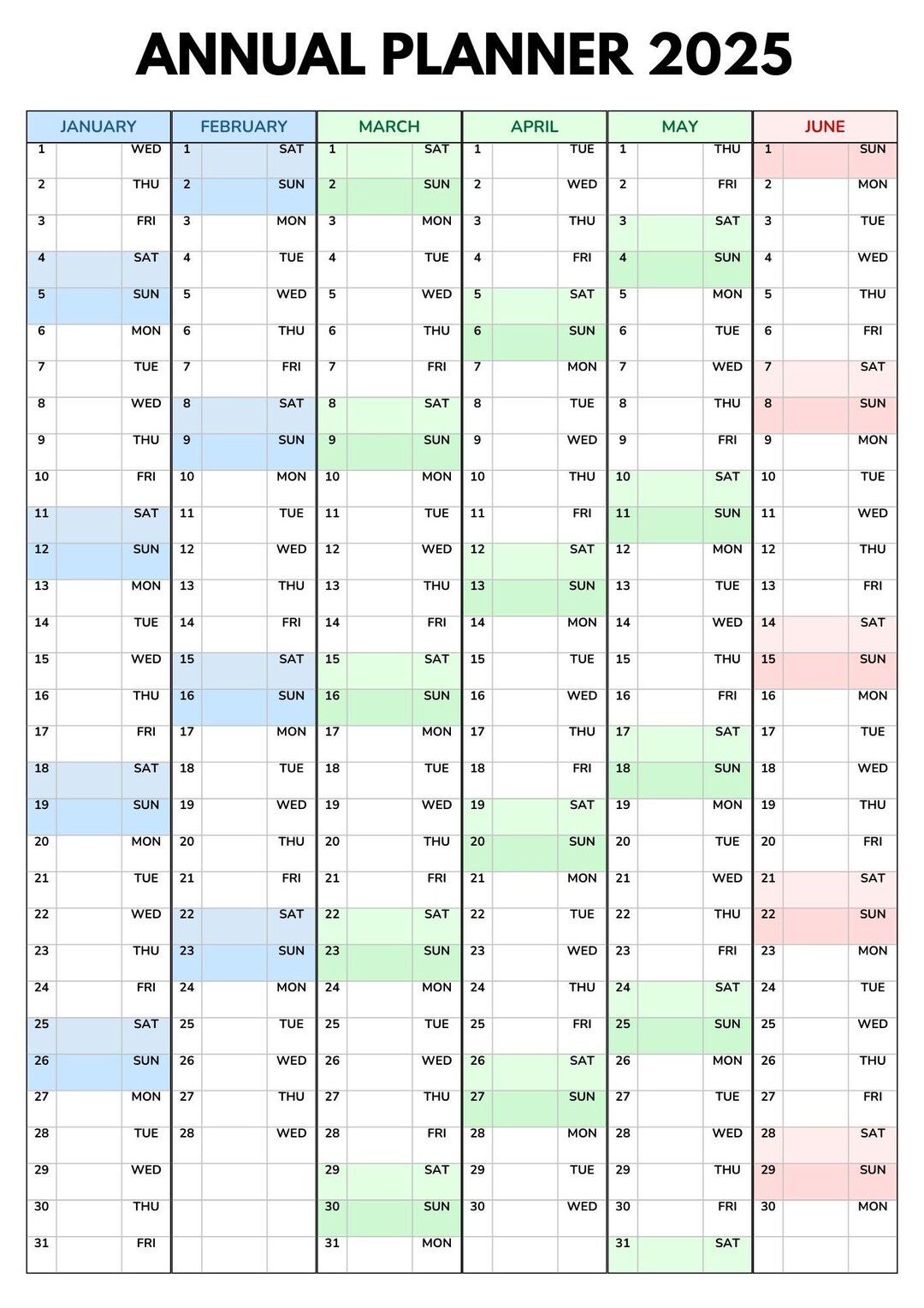 Annual Planner 2025 Printable | Digital Yearly Planner | A4 A5 PDF ...