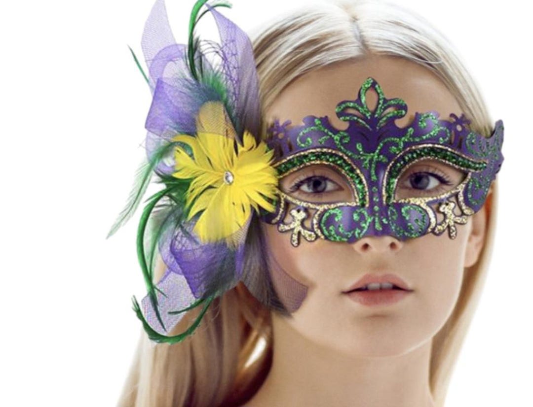 Elegant and Festive Glitter Mardi Gras Masquerade Mask - Etsy