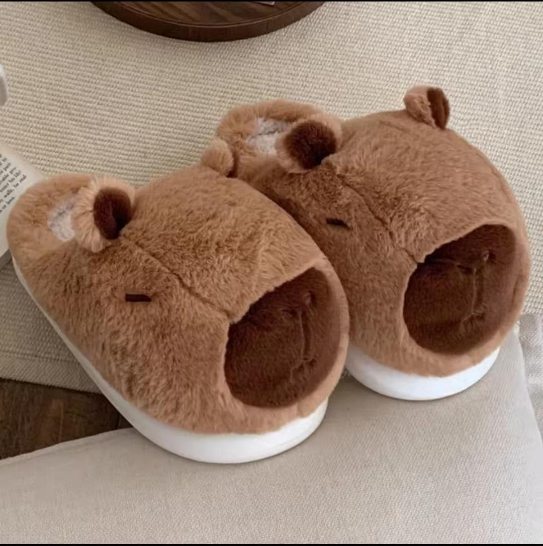Couple Cute Capybara Slippers –funny Animal Winter Soft Heel Platform ...