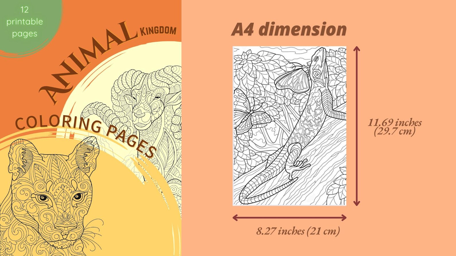 Wild Wonders: Animal Kingdom Coloring Book for Relaxation & Creativity ...