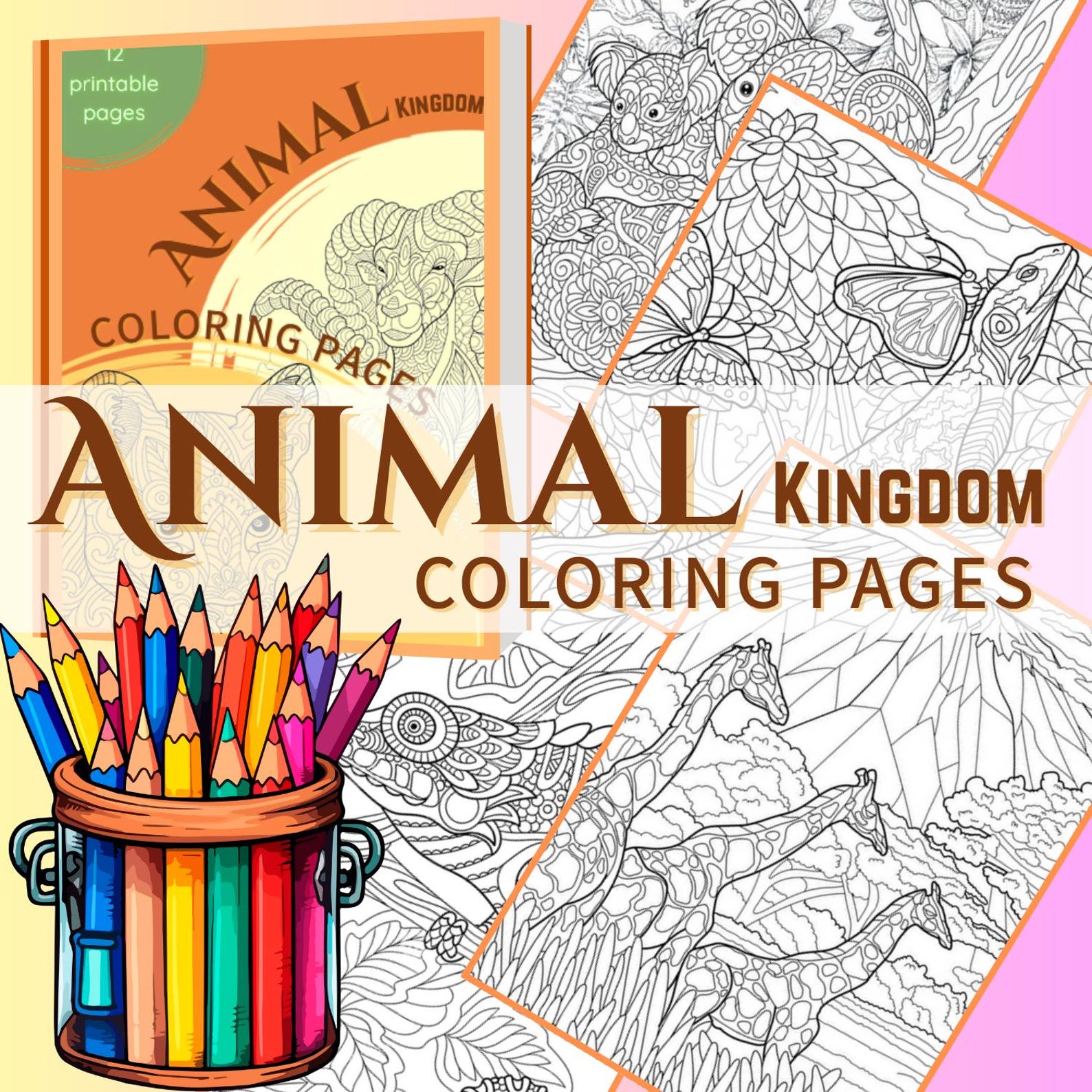 Wild Wonders: Animal Kingdom Coloring Book for Relaxation & Creativity ...