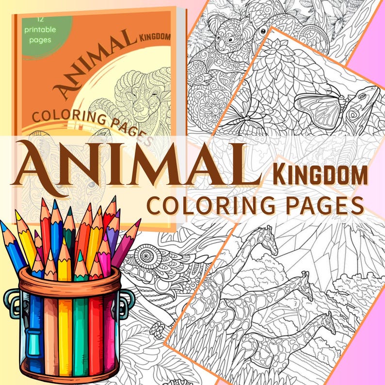 Wild Wonders: Animal Kingdom Coloring Book for Relaxation & Creativity ...
