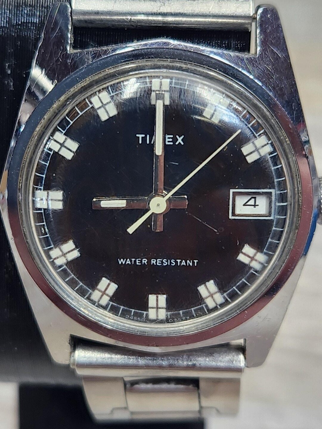 RARE Vintage Timex Sprite Mechanical Wind Wood Grain Dial 1977 WORKING ...