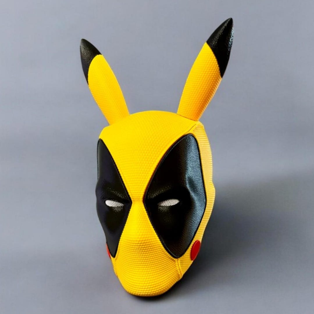 Deadpool & Pikachu Mask STL File, Deadpool and Pikachu Helmet STL File ...